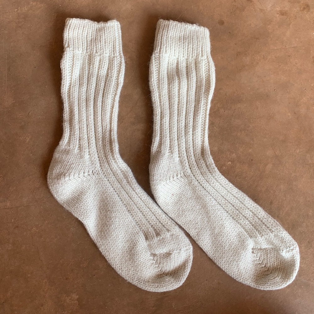 White Wool Socks Alpaca - Gem